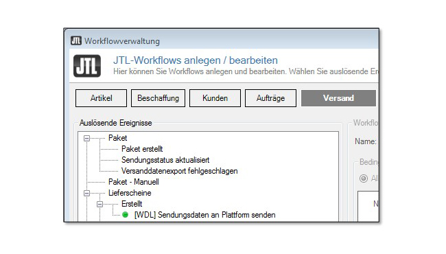 Sendungsdaten an Plattform übertragen - WaWi-DL, 15,00